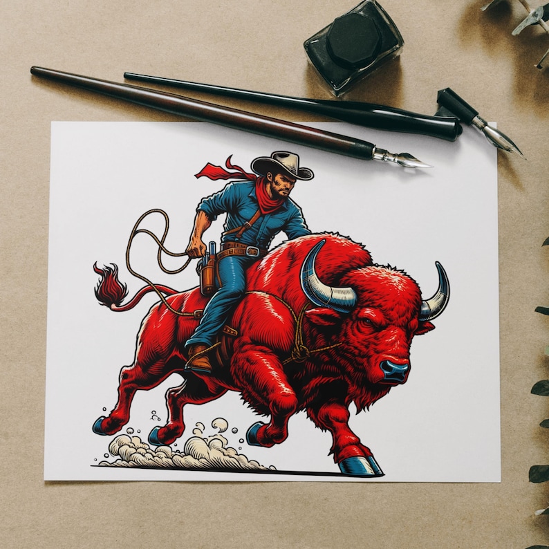 Red Bull Rider Clipart: PNG, JPEG (digital Download) - Etsy UK