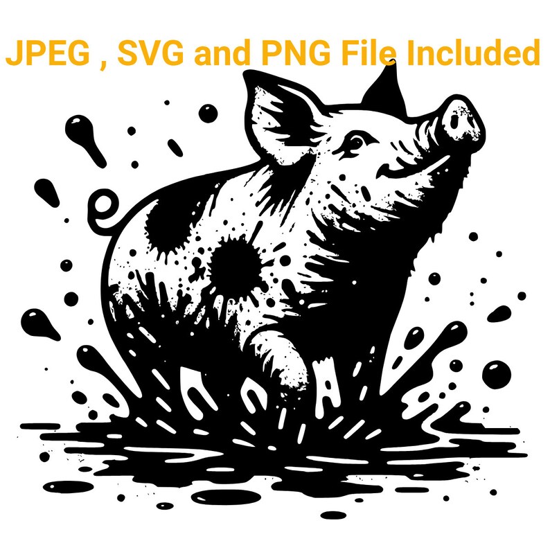 Pig in Mud Vector: SVG, PNG, JPEG (digital Download) - Etsy