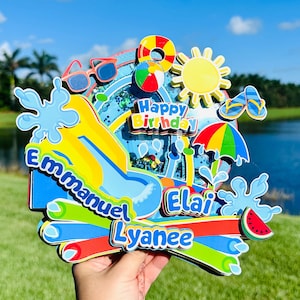 Waterslide Cake Topper: Splish Splash Birthday Party Decoration - Etsy