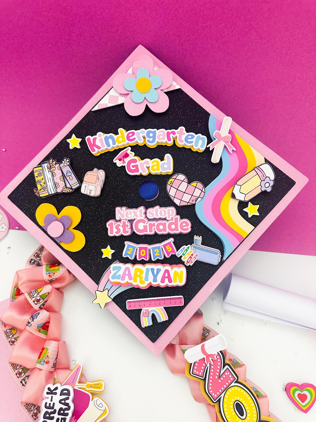 Decorated Graduation Caps/girls Boys School Graduation / Cap and Gown ...