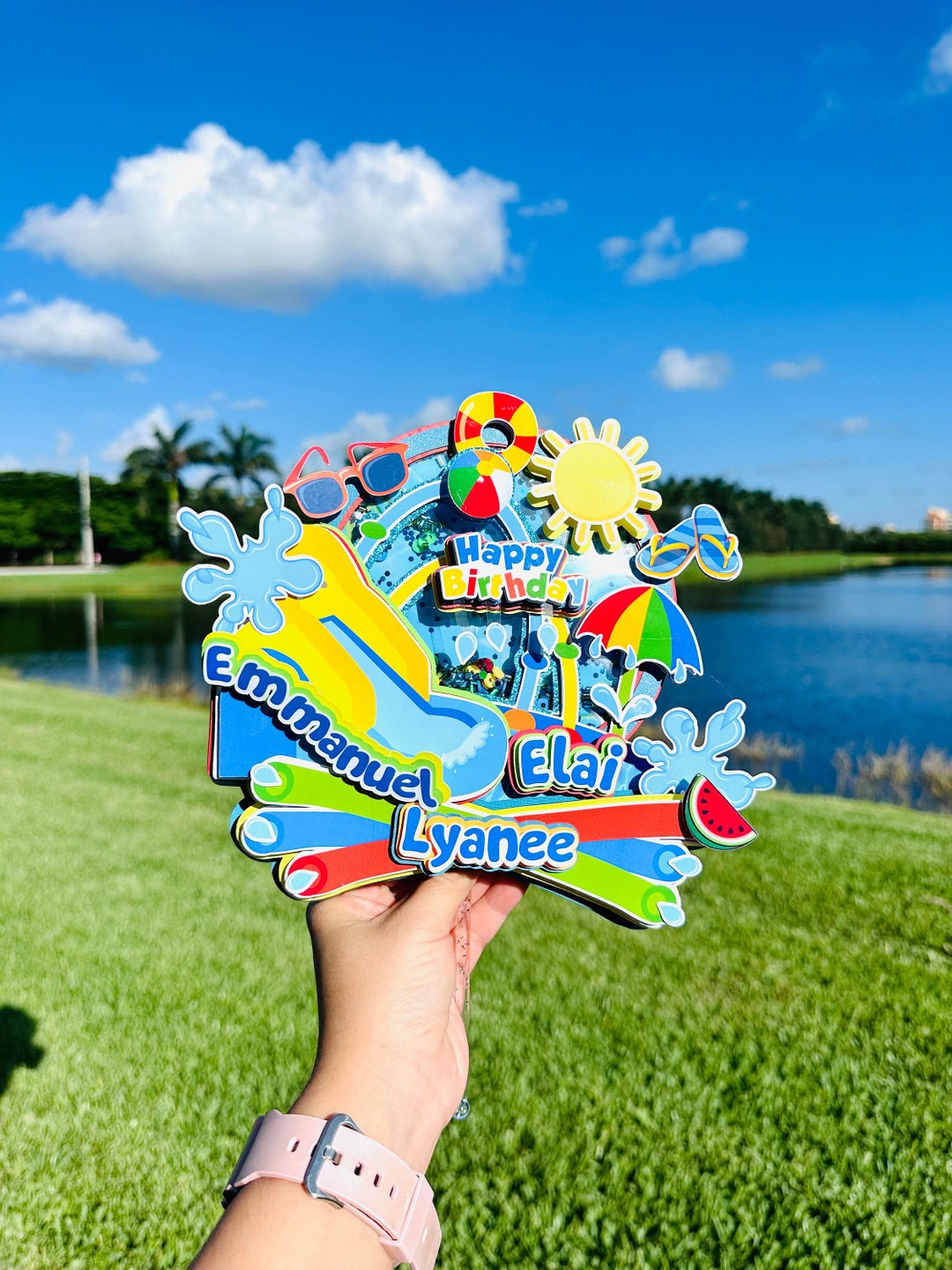 Waterslide Cake Topper: Splish Splash Birthday Party Decoration - Etsy