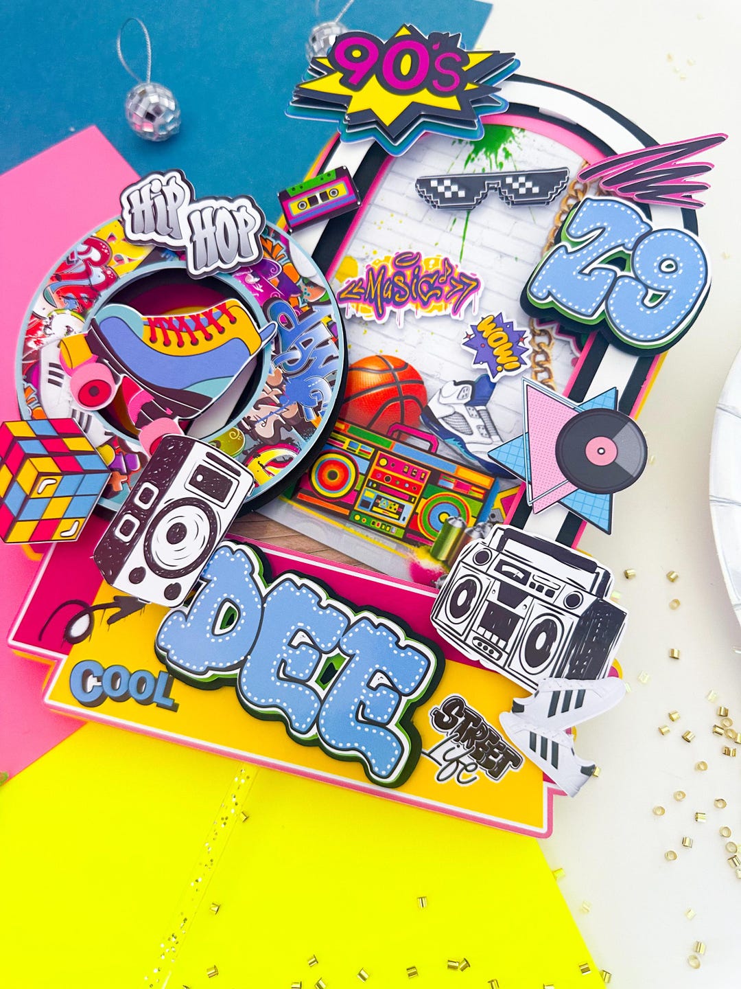 90s Hip Hop Graffiti Cake Topper: Retro Party Decoration - Etsy