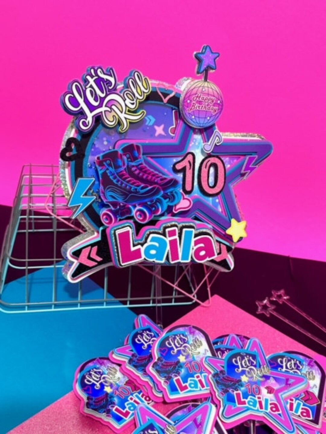 Roller Skate Cake Topper,skate Cake,roller Skate Birthday Supplies ...