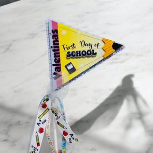 First Day of School Pennant Flag,personalized Back to School Sign ...