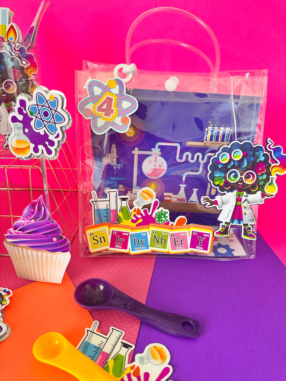 Scientist Cake Topper/lab Favor Boxes/scientist Cups/mad Scientist Cake ...