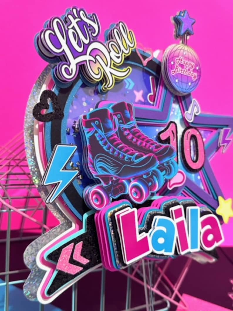 Roller Skate Cake Topper,skate Cake,roller Skate Birthday Supplies ...