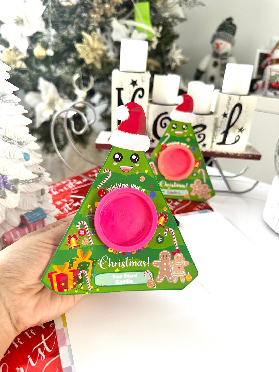 Play Dough Christmas Tree Gift: Student Holiday Card (digital Download ...