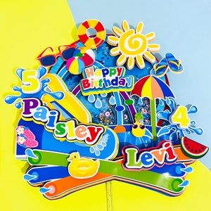 Waterslide Cake Topper: Splish Splash Birthday Party Decoration - Etsy