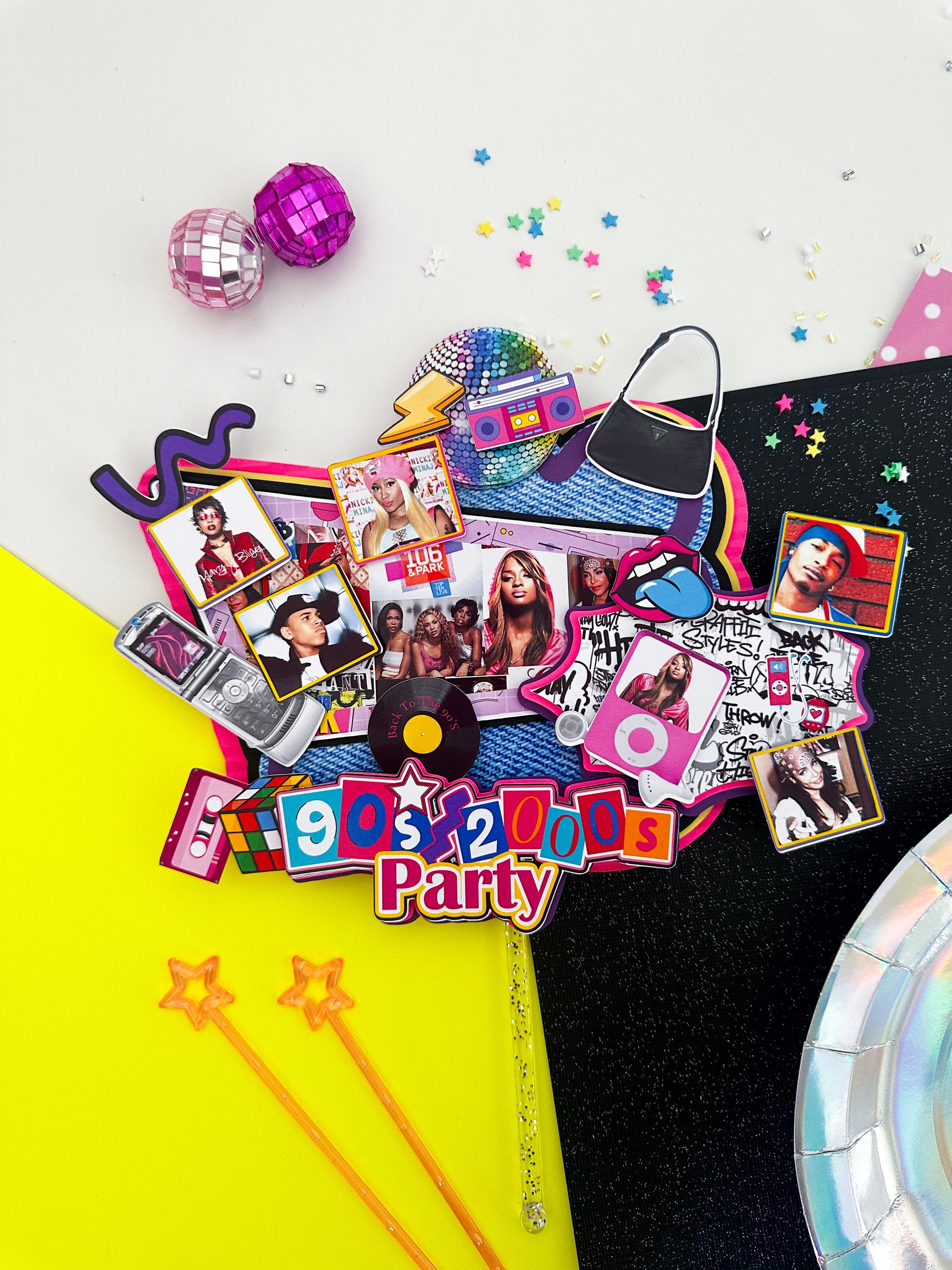 Y2K Cake Topper: 90s/2000s Party Centerpiece, Y2K Cupcake Toppers ...