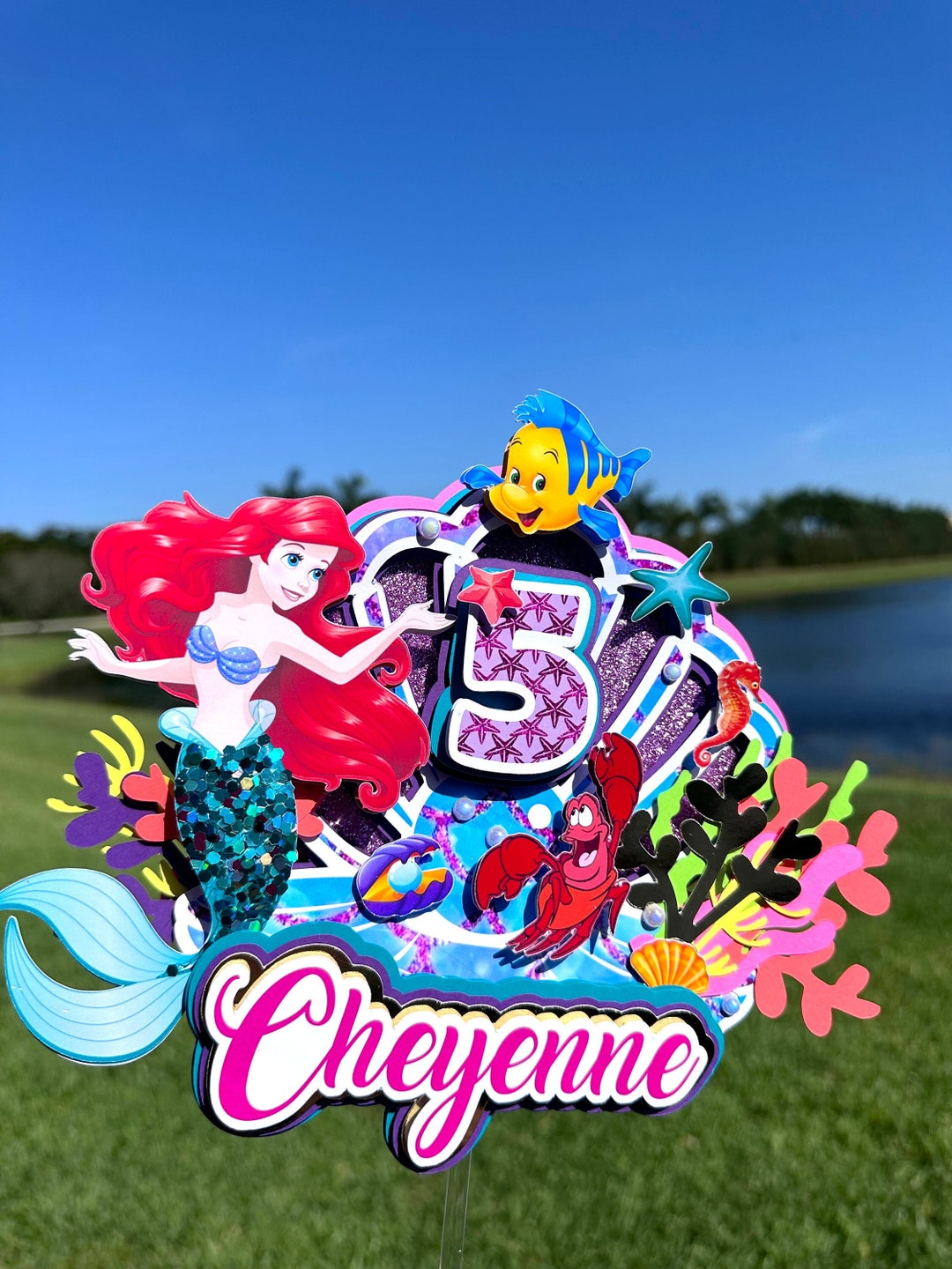 Mermaid Cake Topper/mermaid Banner/mermaid 3d Letter/ Mermaid Cupcake ...