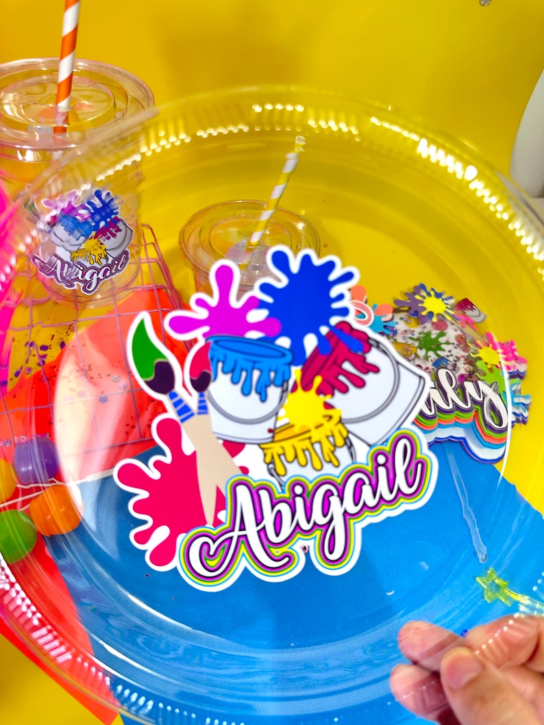 Paint Party Splatter Cake Topper/art Party Cake Topper/paint Shaker ...