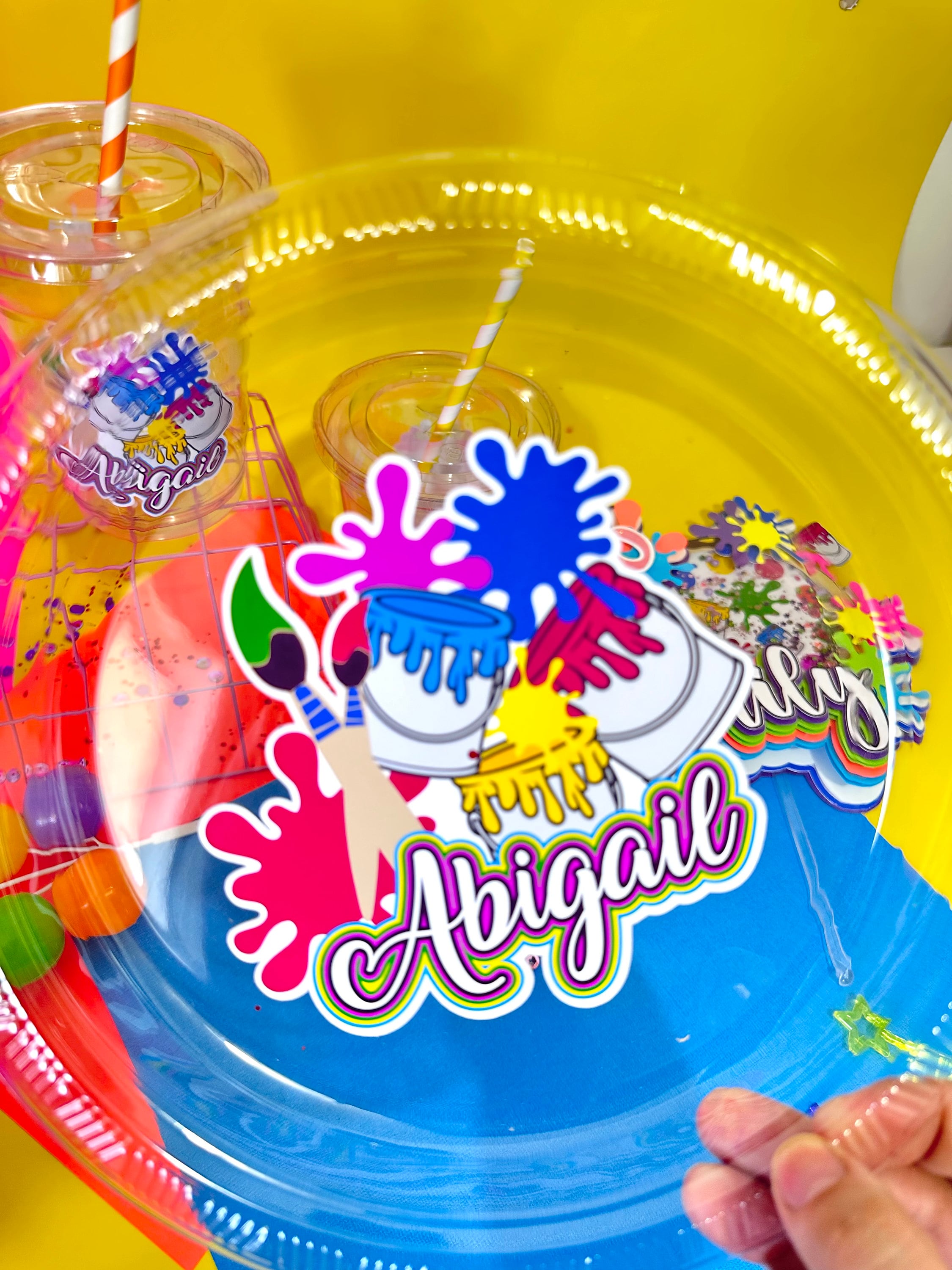 Paint Party Splatter Cake Topper/art Party Cake Topper/paint Shaker ...