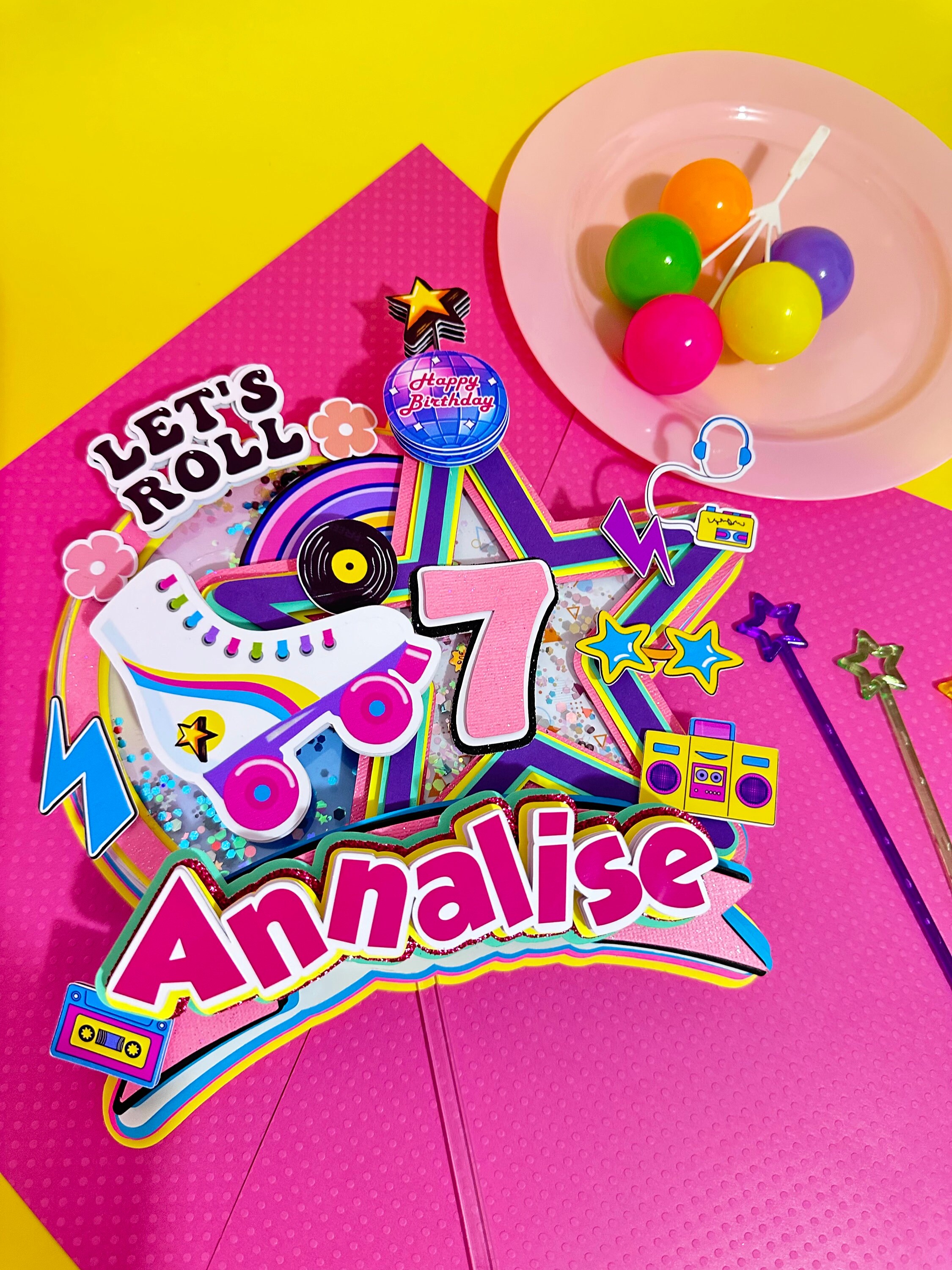 Roller Skate Cake Topper,skate Cake,roller Skate Birthday Supplies ...