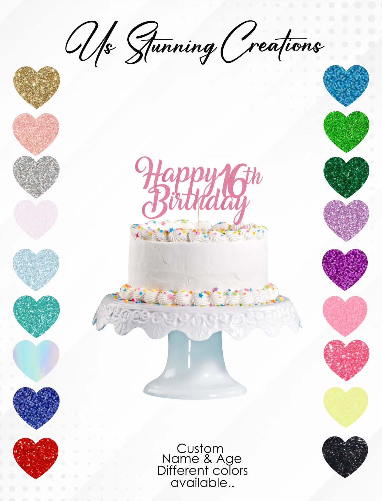 Custom Cake Topper, Custom Birthday Topper, Custom Name Cake Topper ...