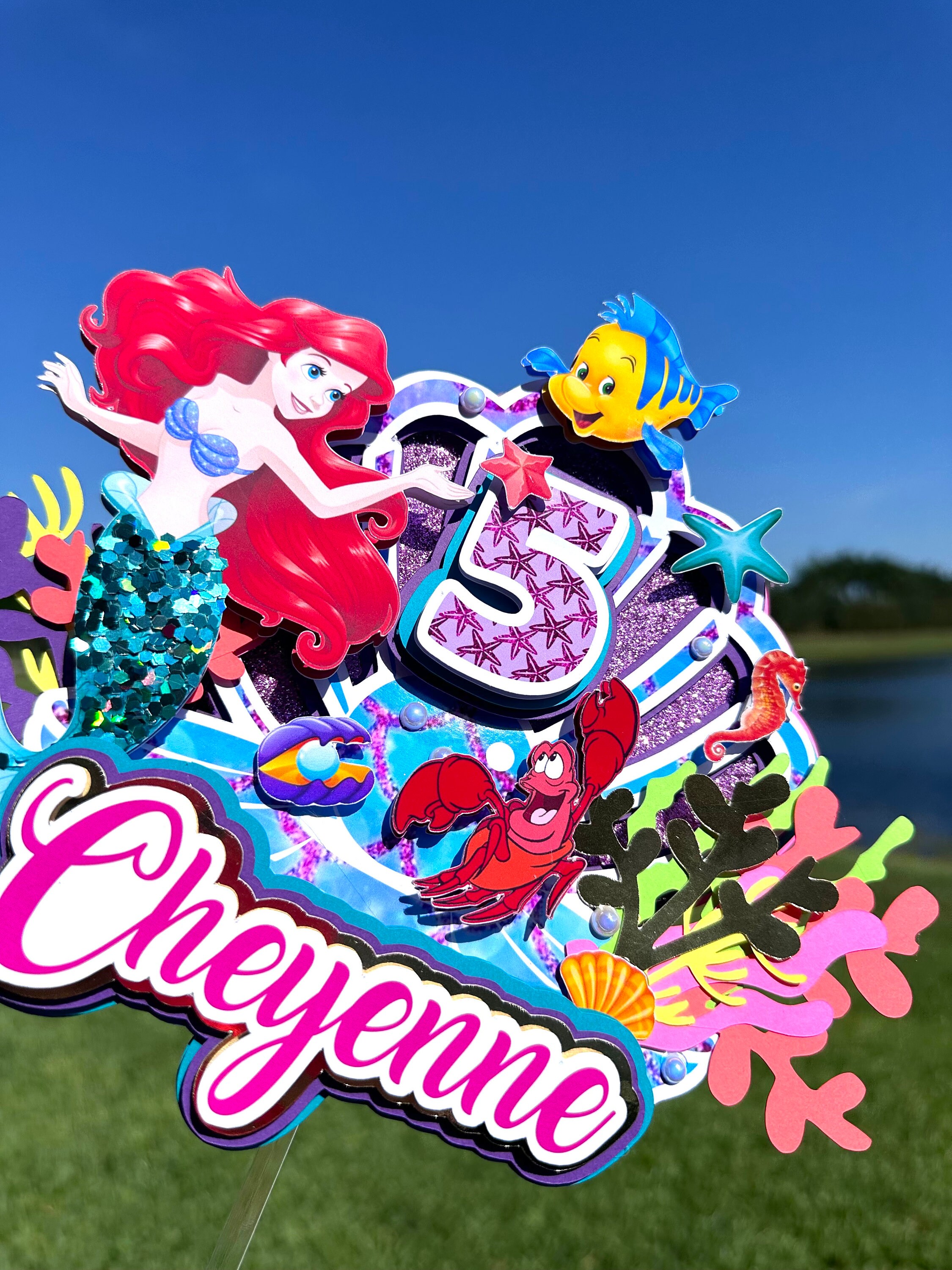 Mermaid Cake Topper/mermaid Banner/mermaid 3d Letter/ Mermaid Cupcake ...