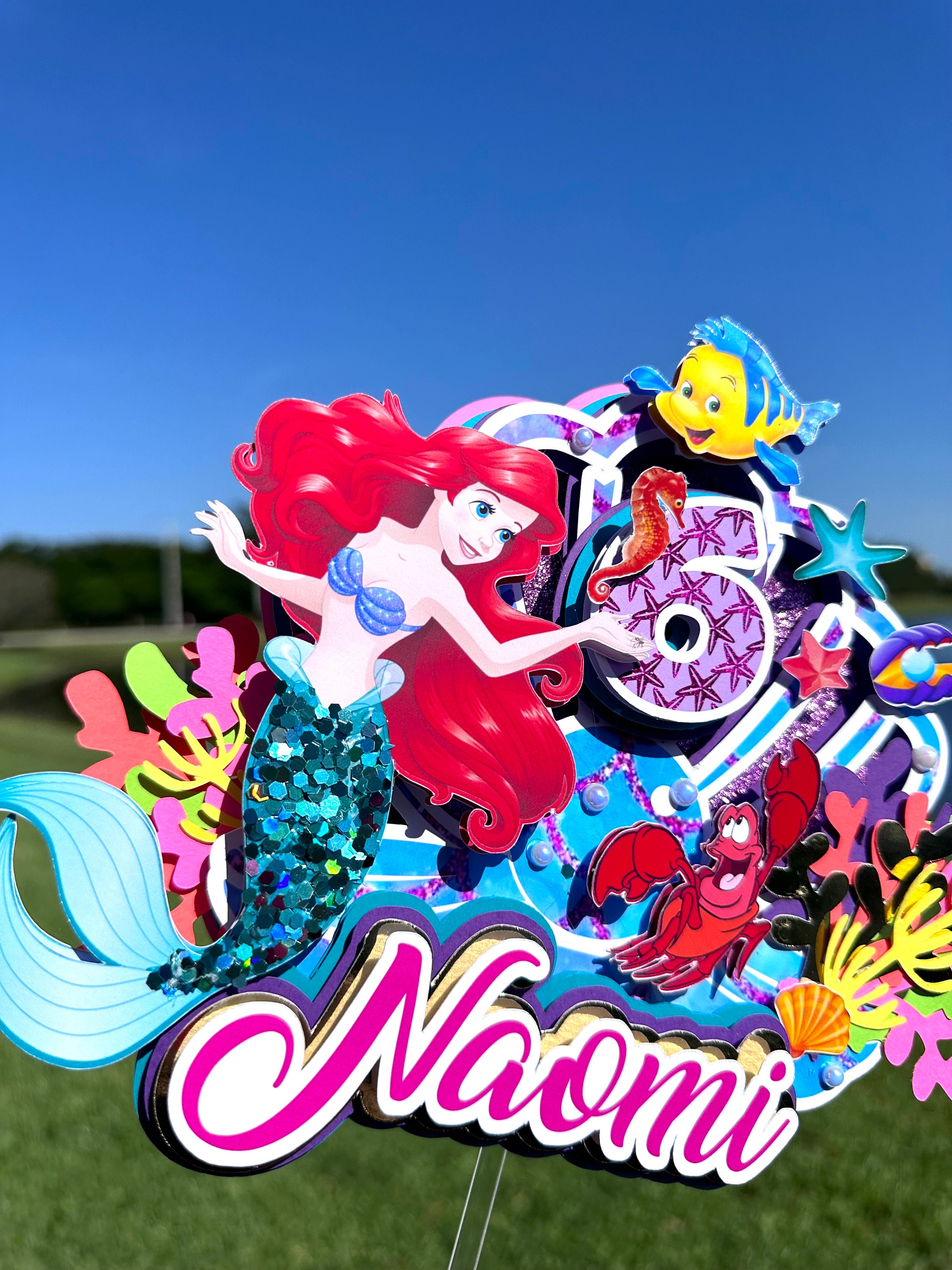 Mermaid Cake Topper/mermaid Banner/mermaid 3d Letter/ Mermaid Cupcake ...