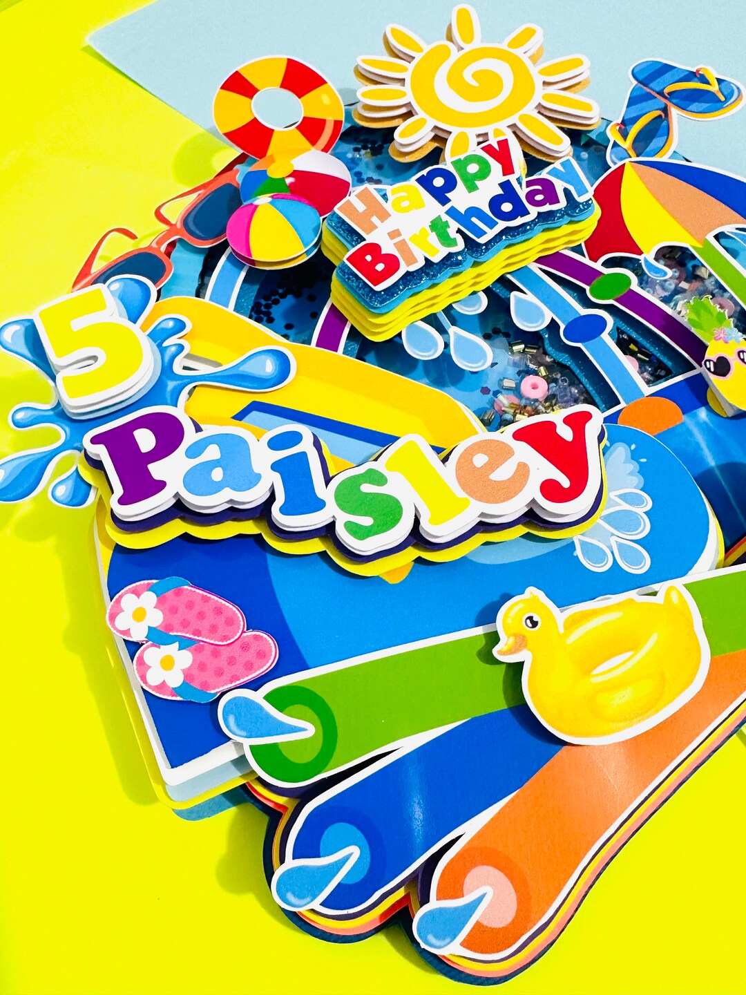 Pink Waterslide Cake Topper: Splish Splash Birthday Party - Etsy