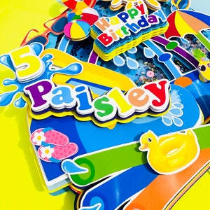 Waterslide Cake Topper: Splish Splash Birthday Party Decoration - Etsy