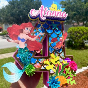 Mermaid Cake Topper/mermaid Banner/mermaid 3d Letter/ Mermaid Cupcake ...