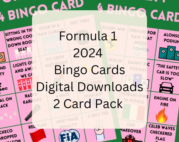 Formula 1 2024 Bingo Cards - Etsy