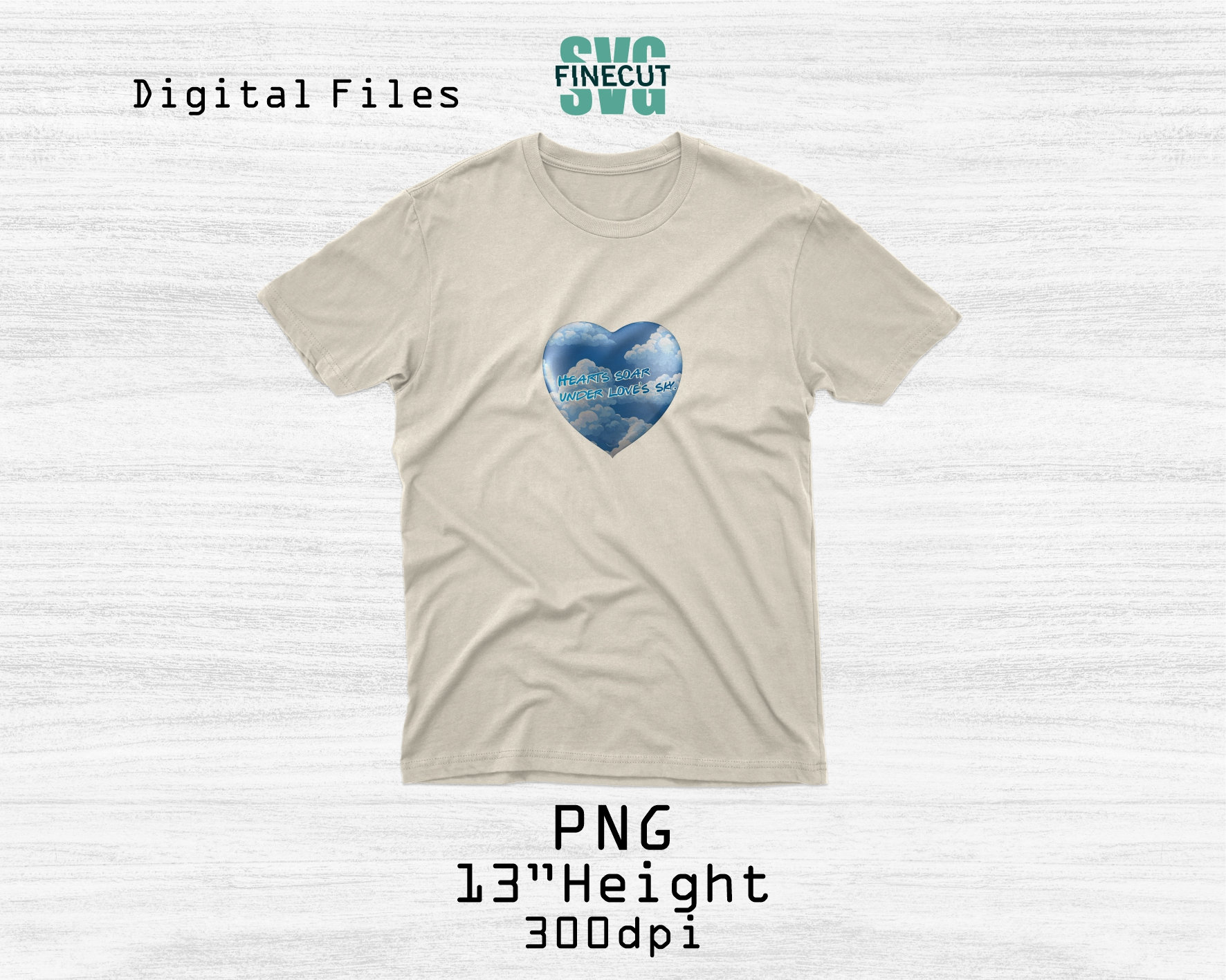 Celestial Heart: Sky Pattern PNG, Heart PNG, Heart Digital Files for ...