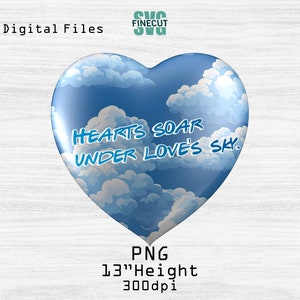 Celestial Heart: Sky Pattern PNG, Heart PNG, Heart Digital Files for ...