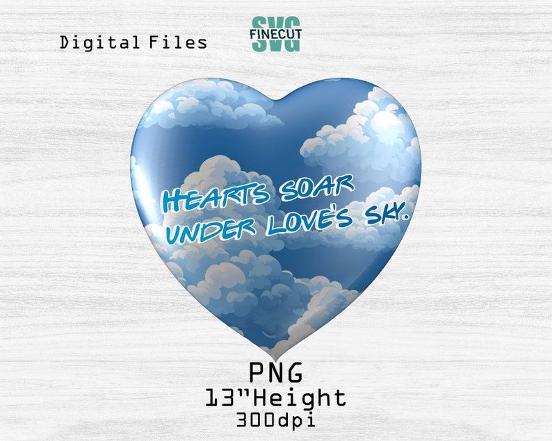 Celestial Heart: Sky Pattern PNG, Heart PNG, Heart Digital Files for ...