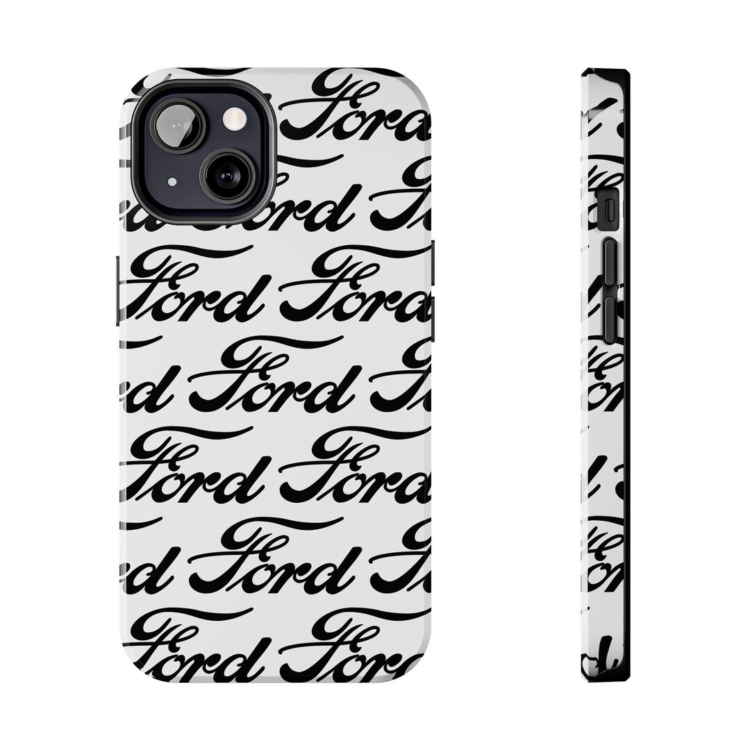 Ford Logo iPhone Case – 1919 Vintage Auto Script Pattern on Gray Dual ...
