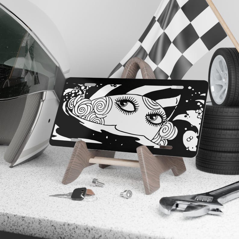 Art Deco Inspired Vanity License Plate 1920s Style Black & White Art - Etsy