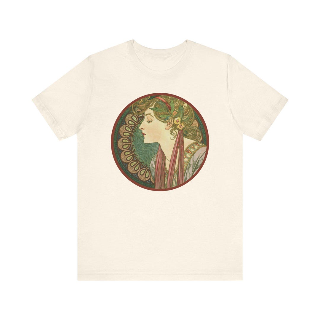 Alphonse Mucha Graphic Tee - Art Nouveau Design - Etsy