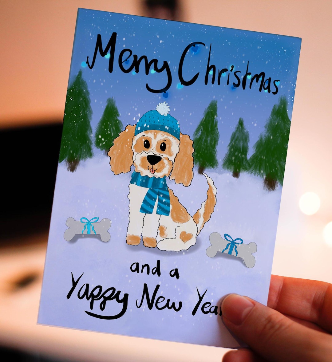 Cockapoo Lovers Christmas Card! ‘merry Christmas and a Yappy New Year ...