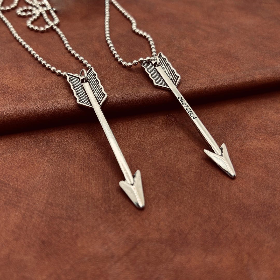 Personalised Arrow Pendant, Custom Arrow Necklace, Adjustable Chain ...