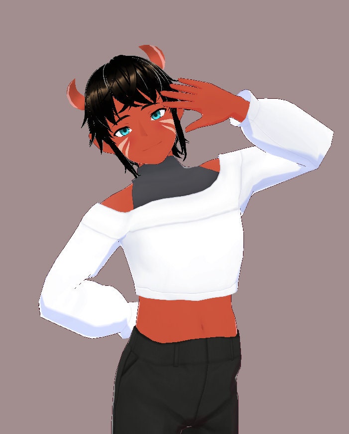 Modelo prefabricado de Devil VTuber 3D - Etsy España