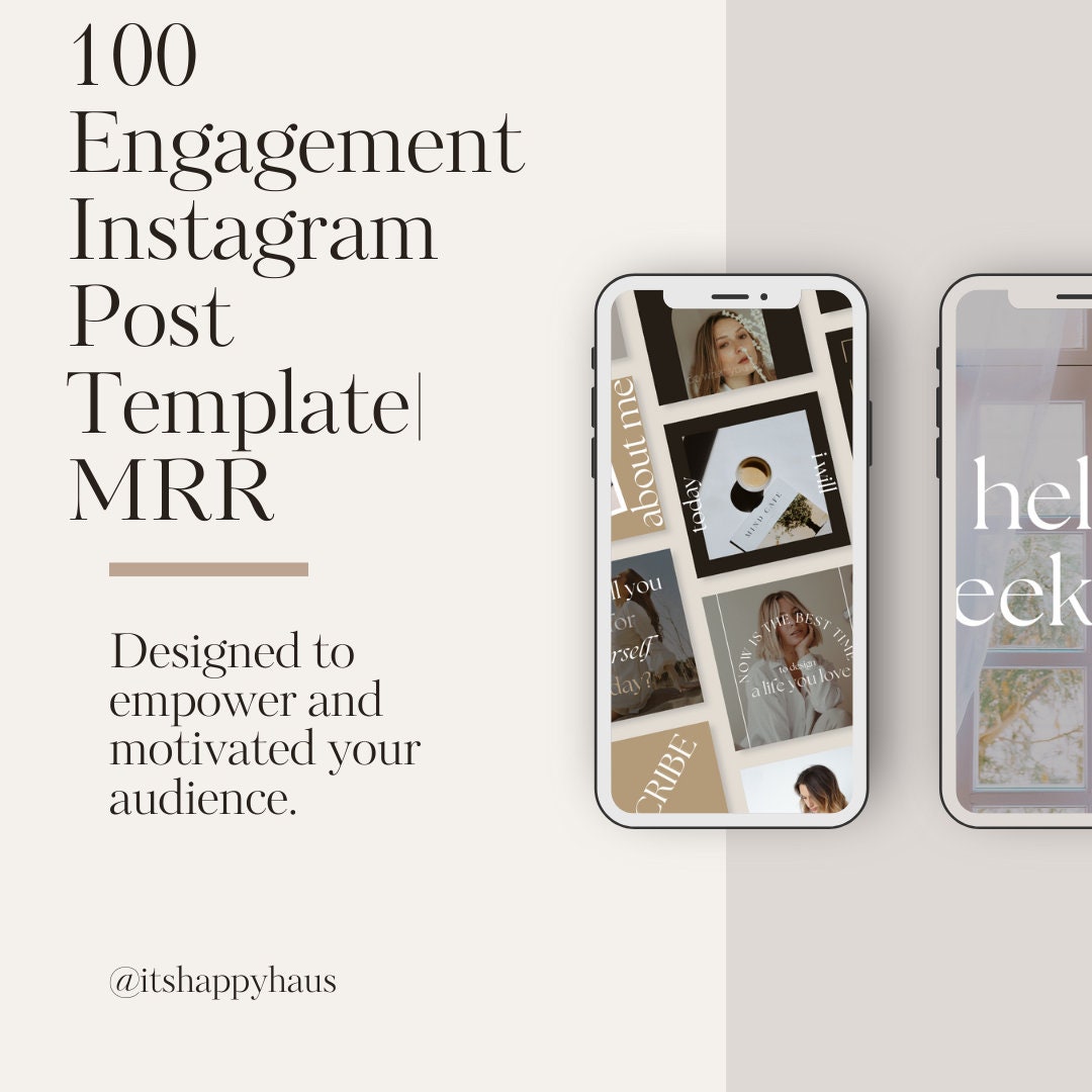 100 Engagement Instagram Post Template| MRR & PLR| Template Bundle for CANVA | Canva Instagram ...