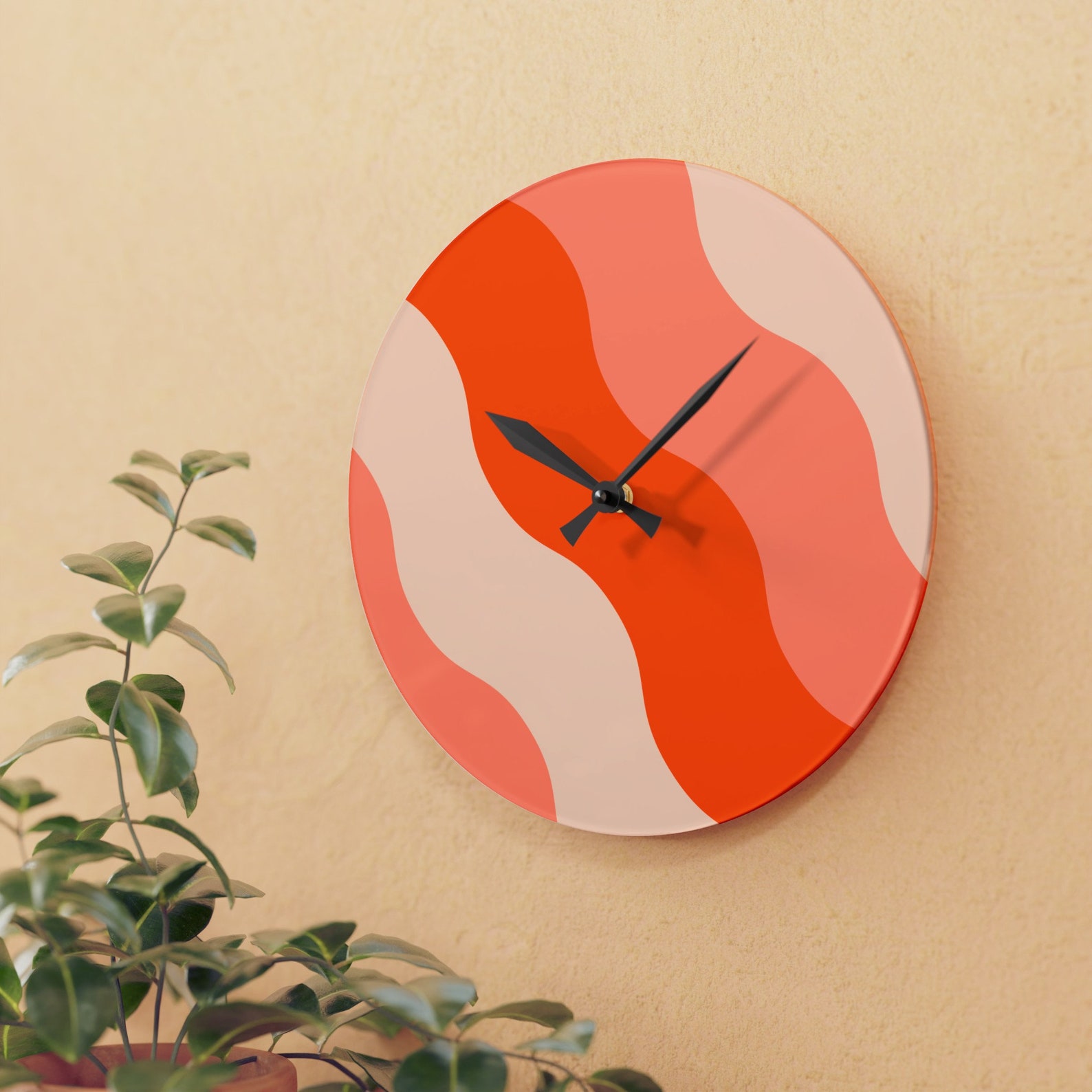 Modern Wall Clock Minimalist Wall Clock Funky Wall Clock Kitchen Wall ...