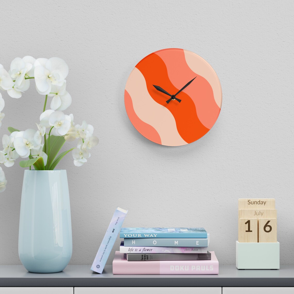 Modern Wall Clock Minimalist Wall Clock Funky Wall Clock Kitchen Wall ...