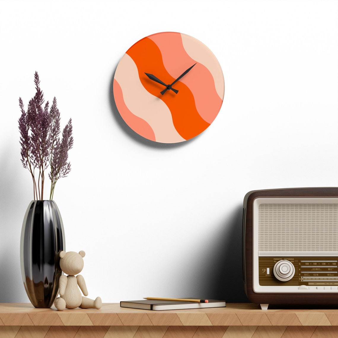 Modern Wall Clock Minimalist Wall Clock Funky Wall Clock Kitchen Wall ...