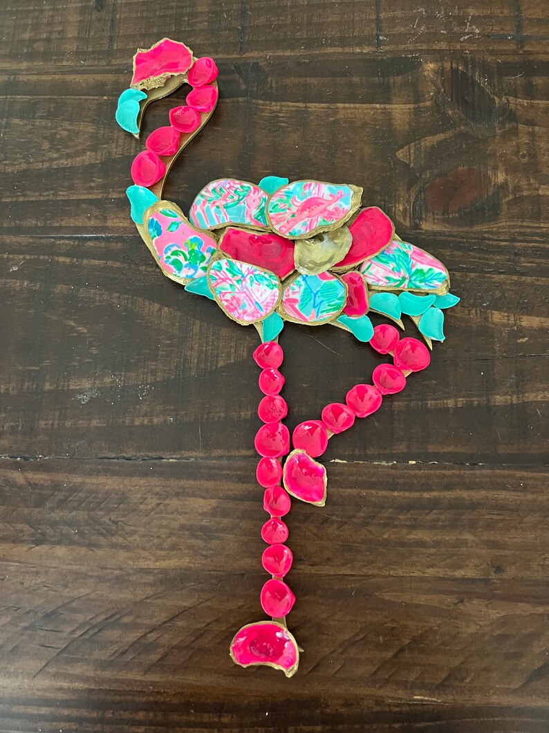 Flamingo Oyster Shell Art - Etsy