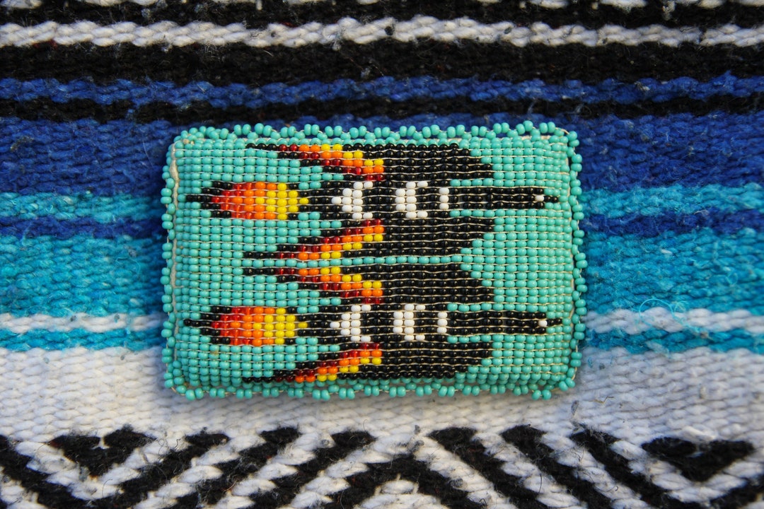 Vintage Native American Beadwork Leather Belt Buckle - Etsy