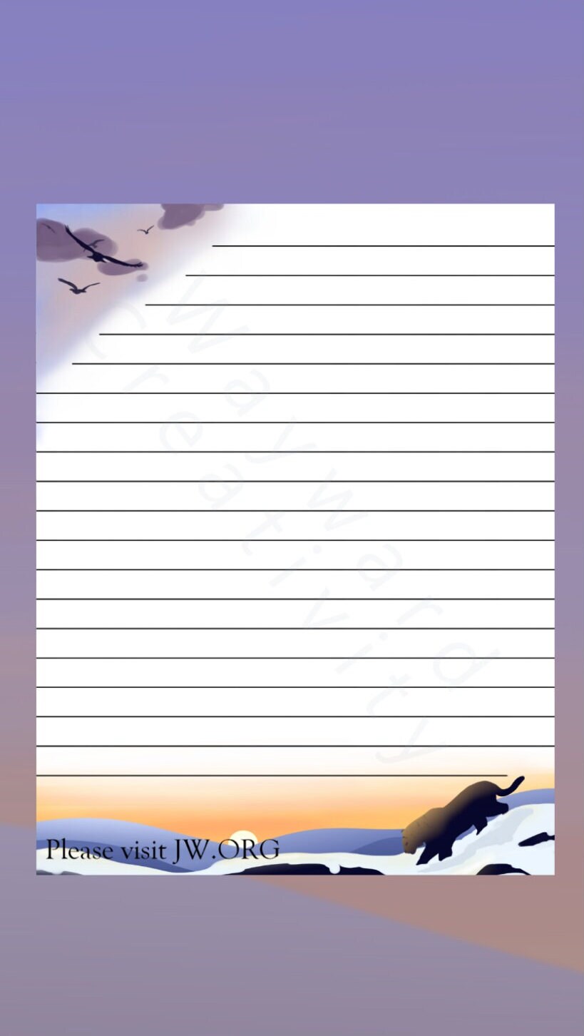 JW Letter Writing Paper Digital Download Lined Website Tiger - Etsy