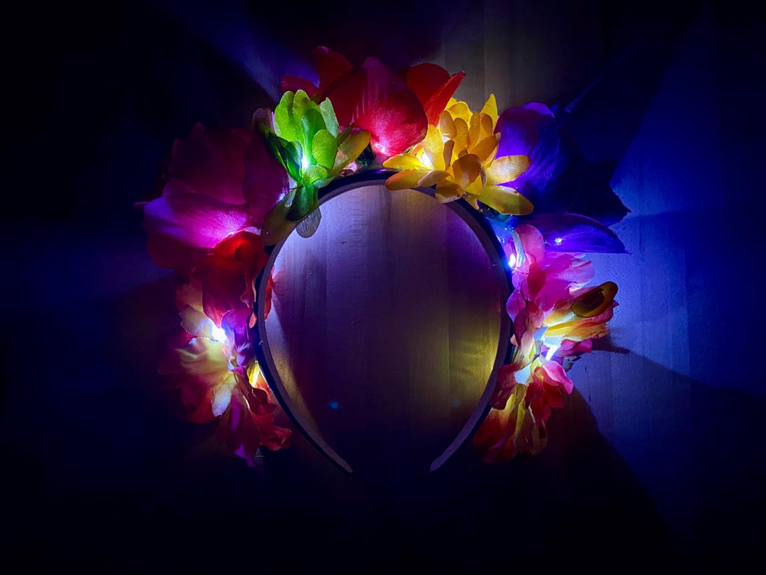Fiesta Flower Crown With Lights - Etsy