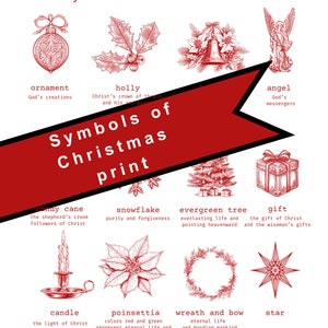Symbols of Christmas Print With 12 Traditional Graphics and Meanings ...
