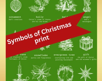 Symbols of Christmas Print With 12 Traditional Graphics and Meanings ...