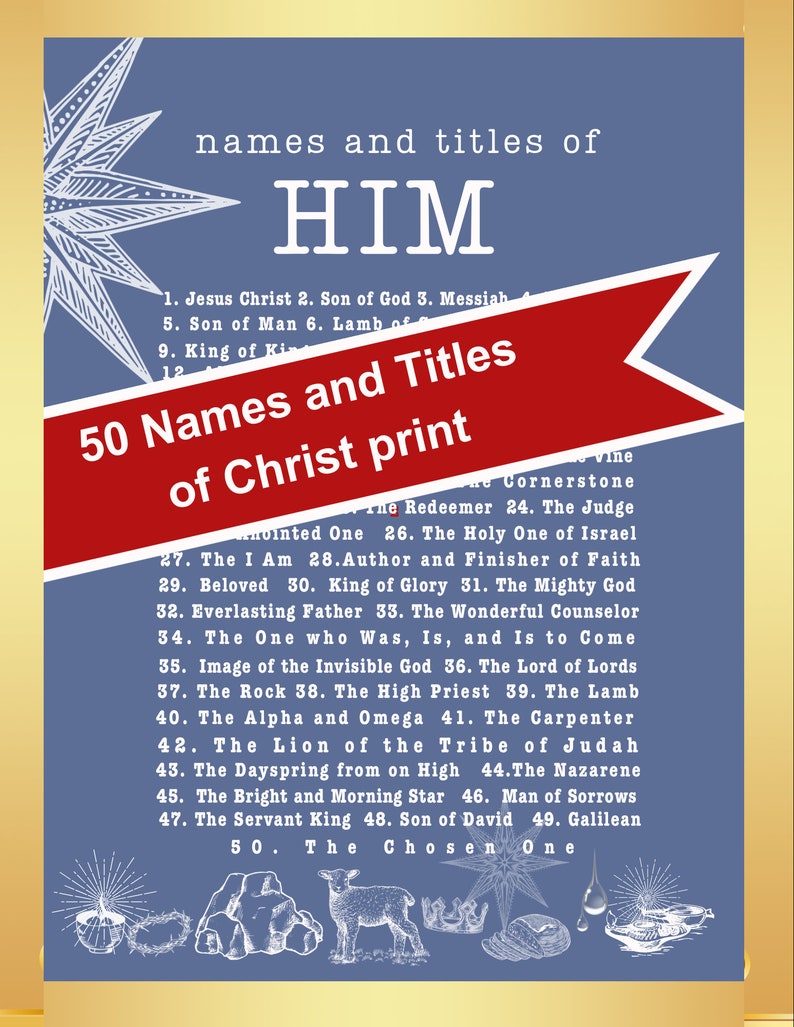 Christ’s Names and Titles Print and Christmas Meaningful and Religious ...