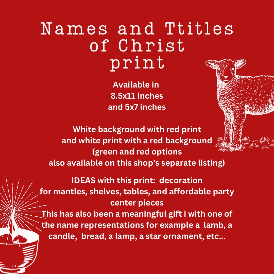 Christ’s Names and Titles Print and Christmas Meaningful and Religious ...