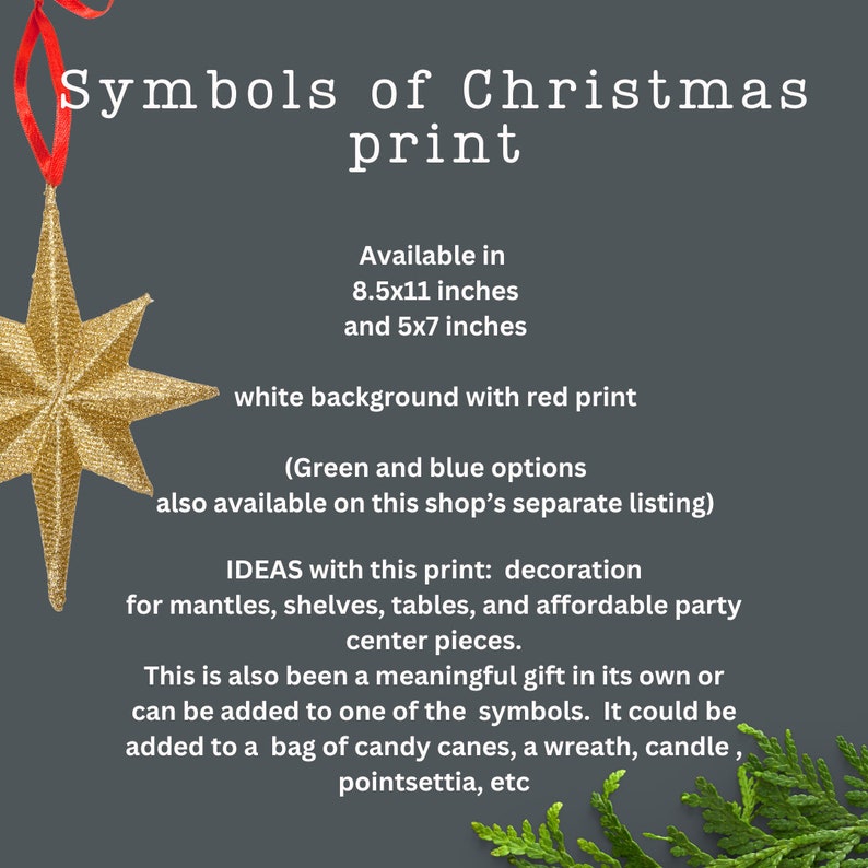 Symbols of Christmas Print With 12 Traditional Graphics and Meanings ...