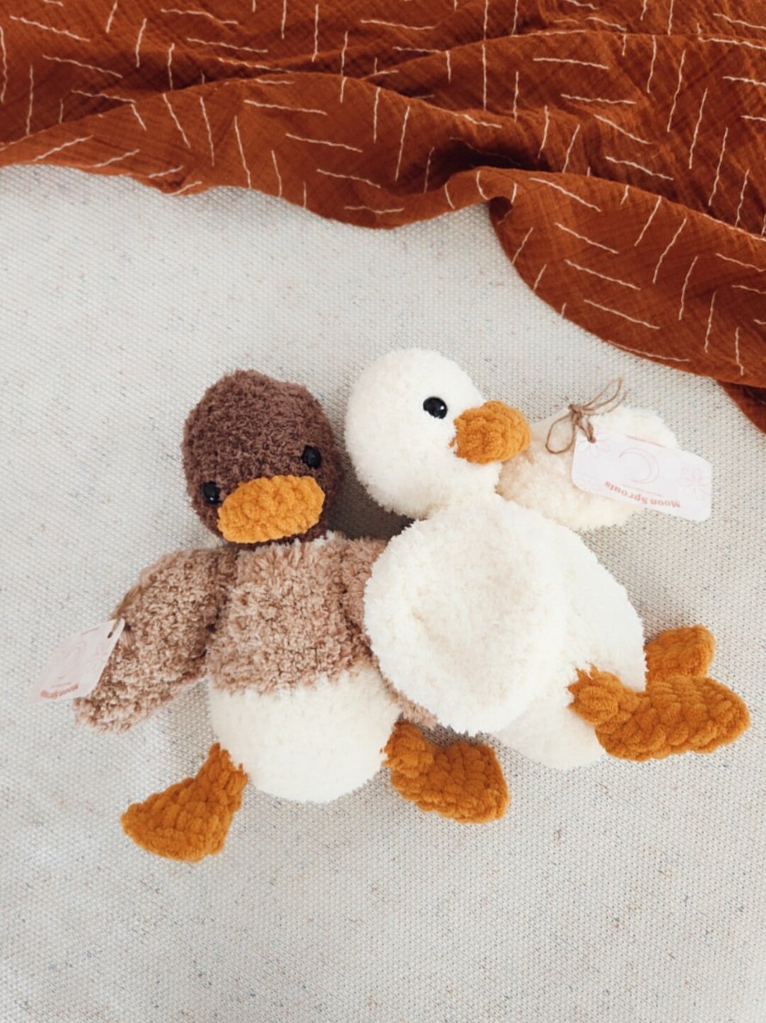 Fuzzy Della Duck Snuggler Heirloom Crochet Baby Duck Lovey, Della Duck ...