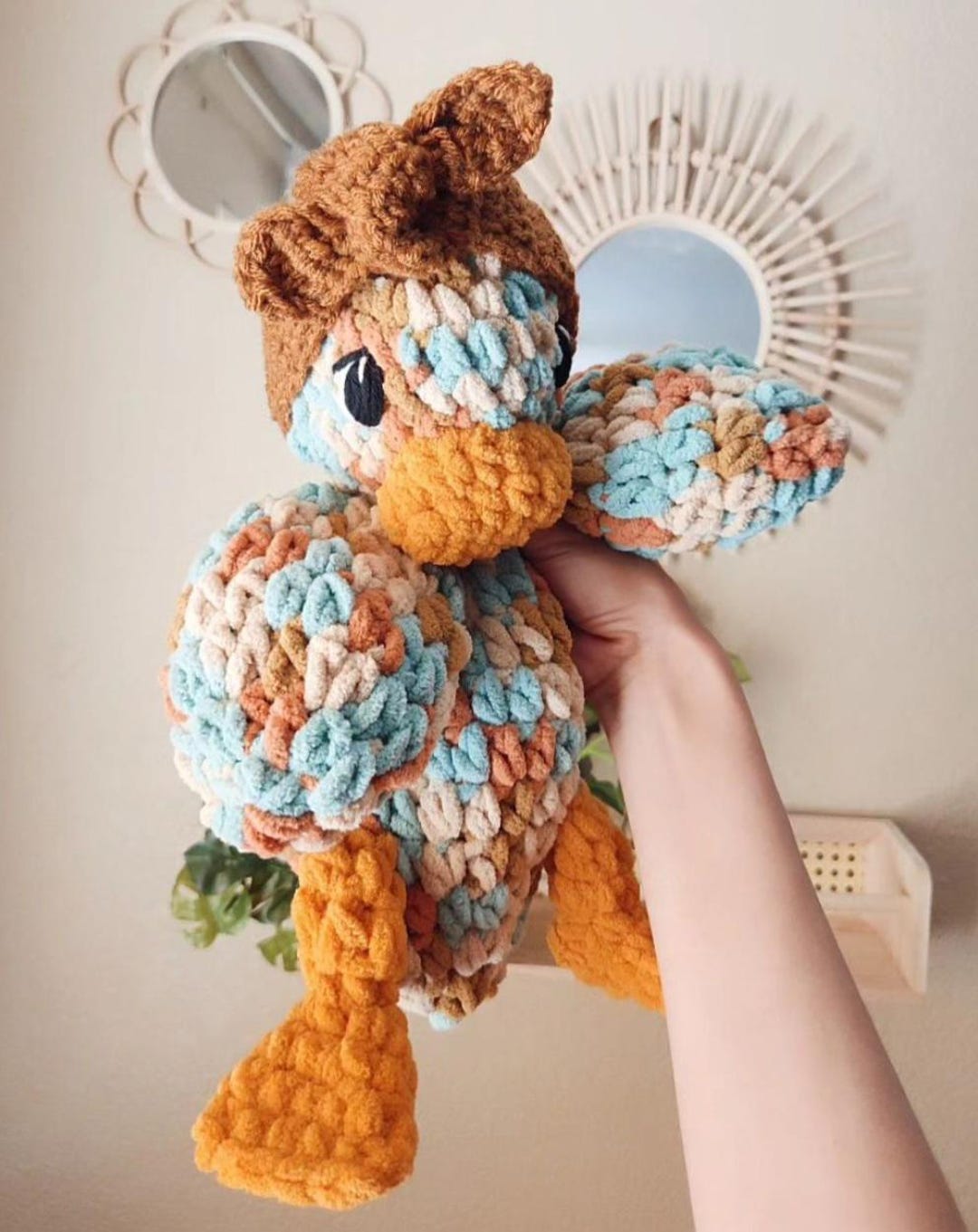 Della Duck Crochet Lovey Crochet Duck Snuggler, Baby Duck Snuggler ...