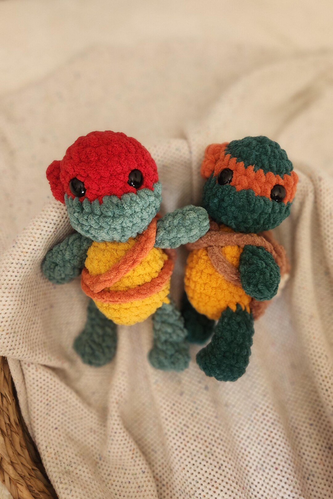 Teeny Turtle Team Plushies | Handmade Crochet Ninja Turtles Inspired ...