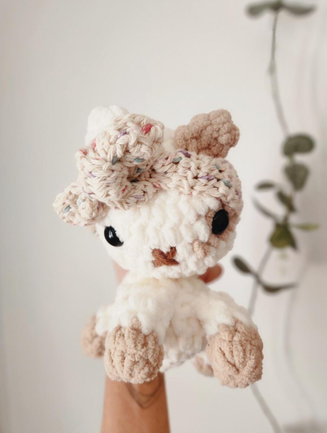 Kitten Plushie Little Cat Stuffie With Headband, Heirloom Crochet ...